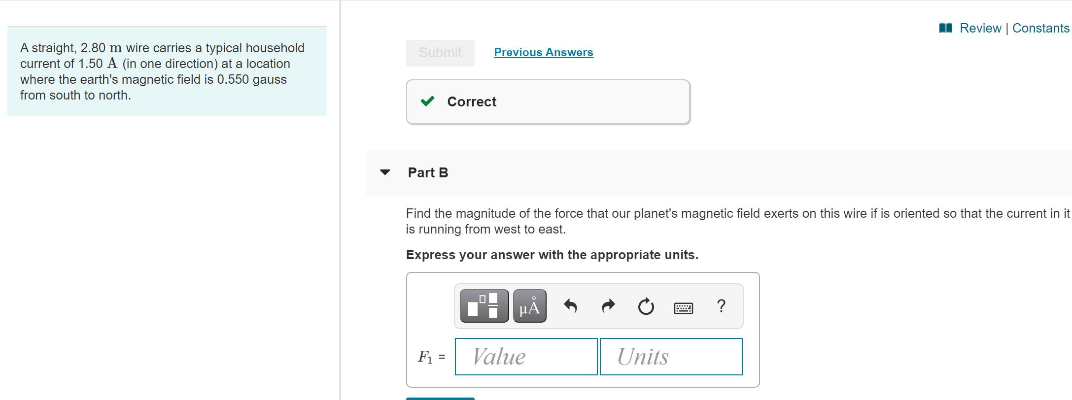 Solved 1 Review Constants Submit Previous Answers A | Chegg.com