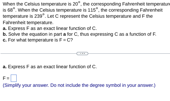 Solved When the Celsius temperature is 20∘, the | Chegg.com