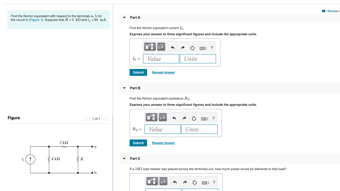 Solved Review Find the Norton equivalent with respect to the | Chegg.com