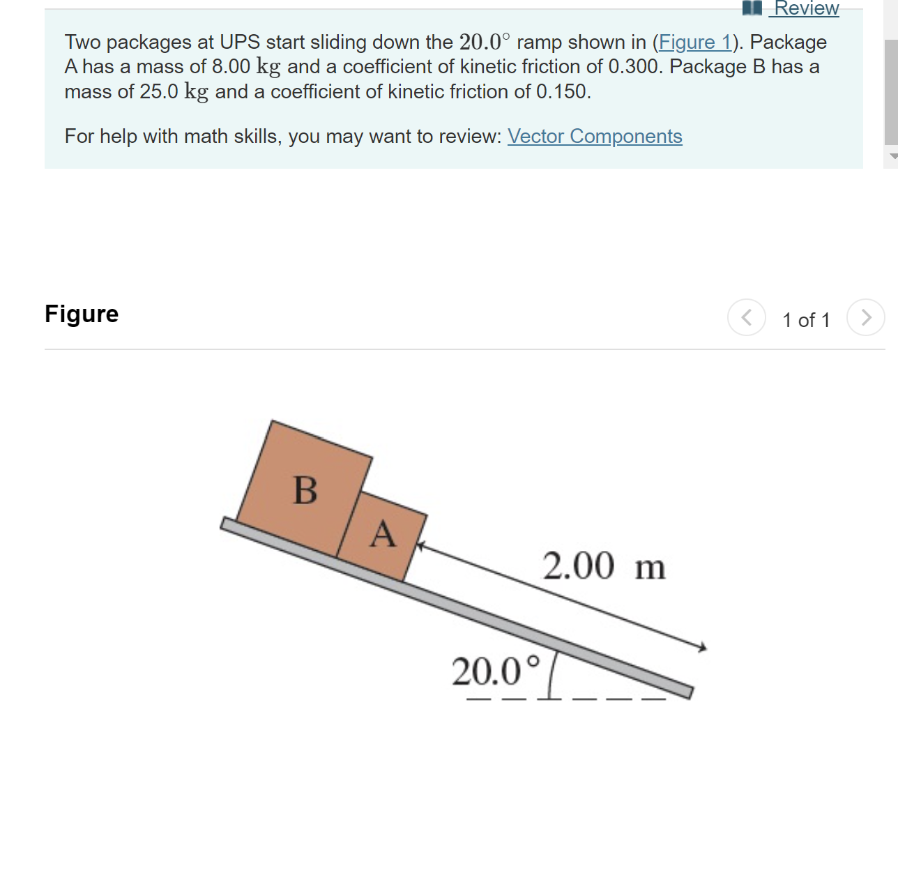 Solved How long does it take package A to reach the bottom? | Chegg.com