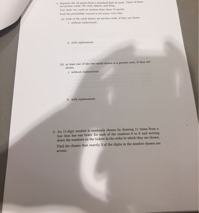 Solved Separate the 13 spades from a standard deck of cards. | Chegg.com