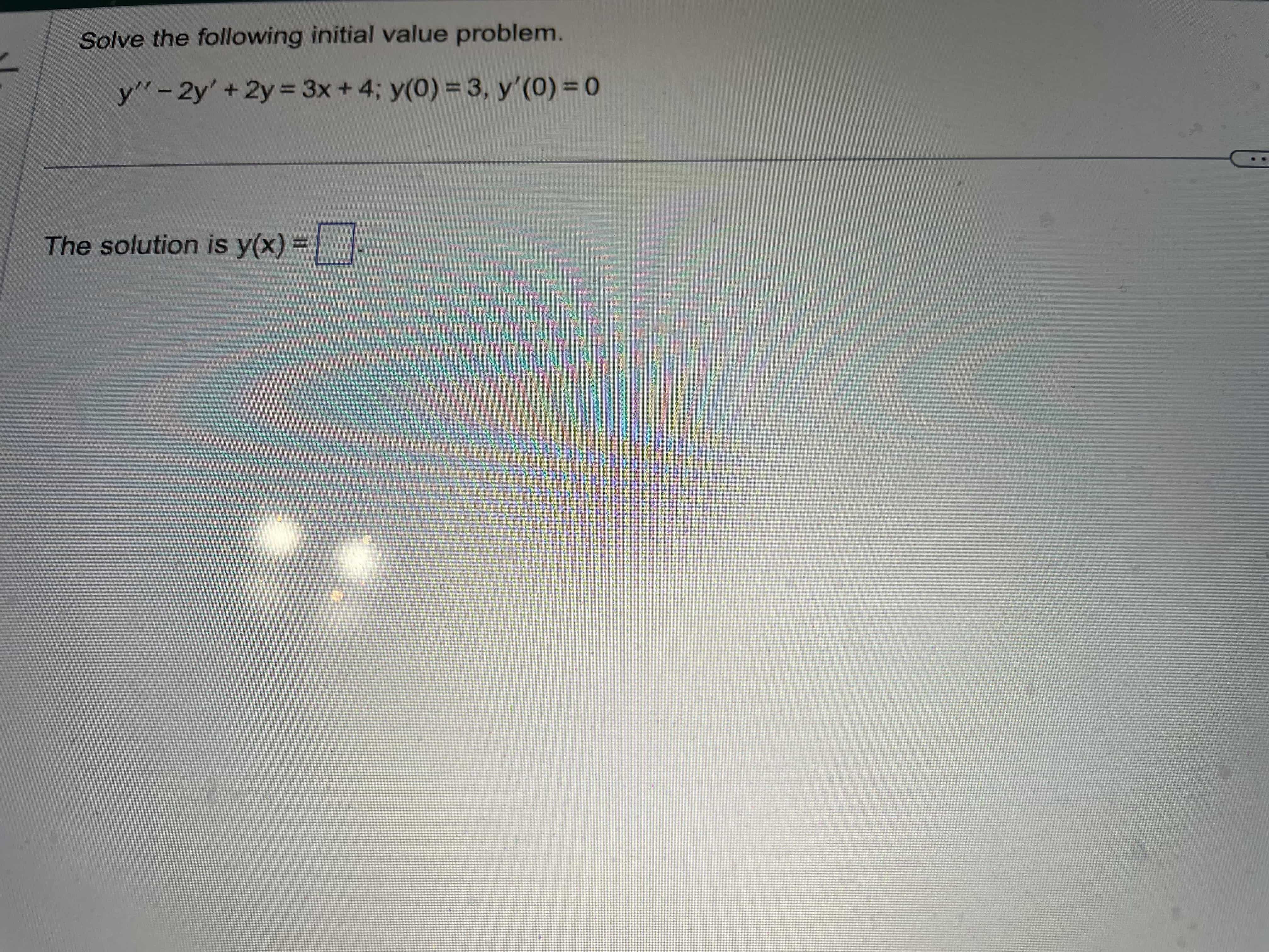 Solved Solve the following initial value problem. | Chegg.com
