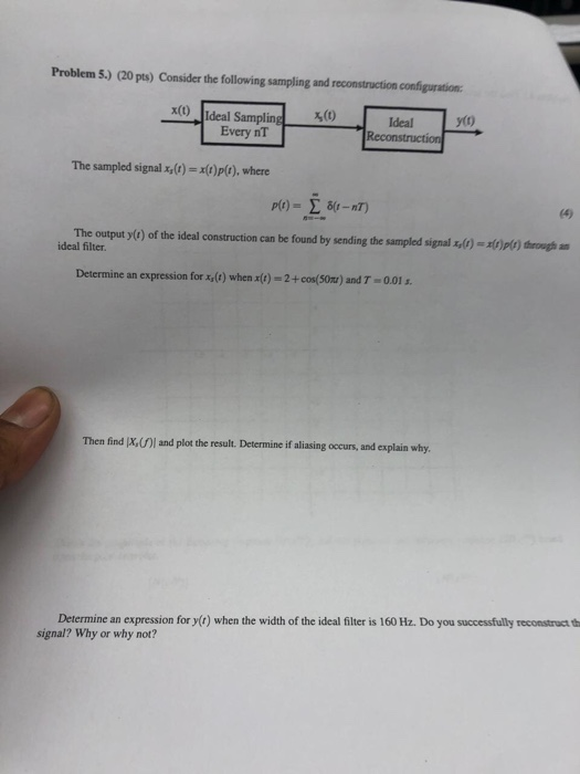 Solved Problem 5.) (20 pts) Consider the following sampling | Chegg.com