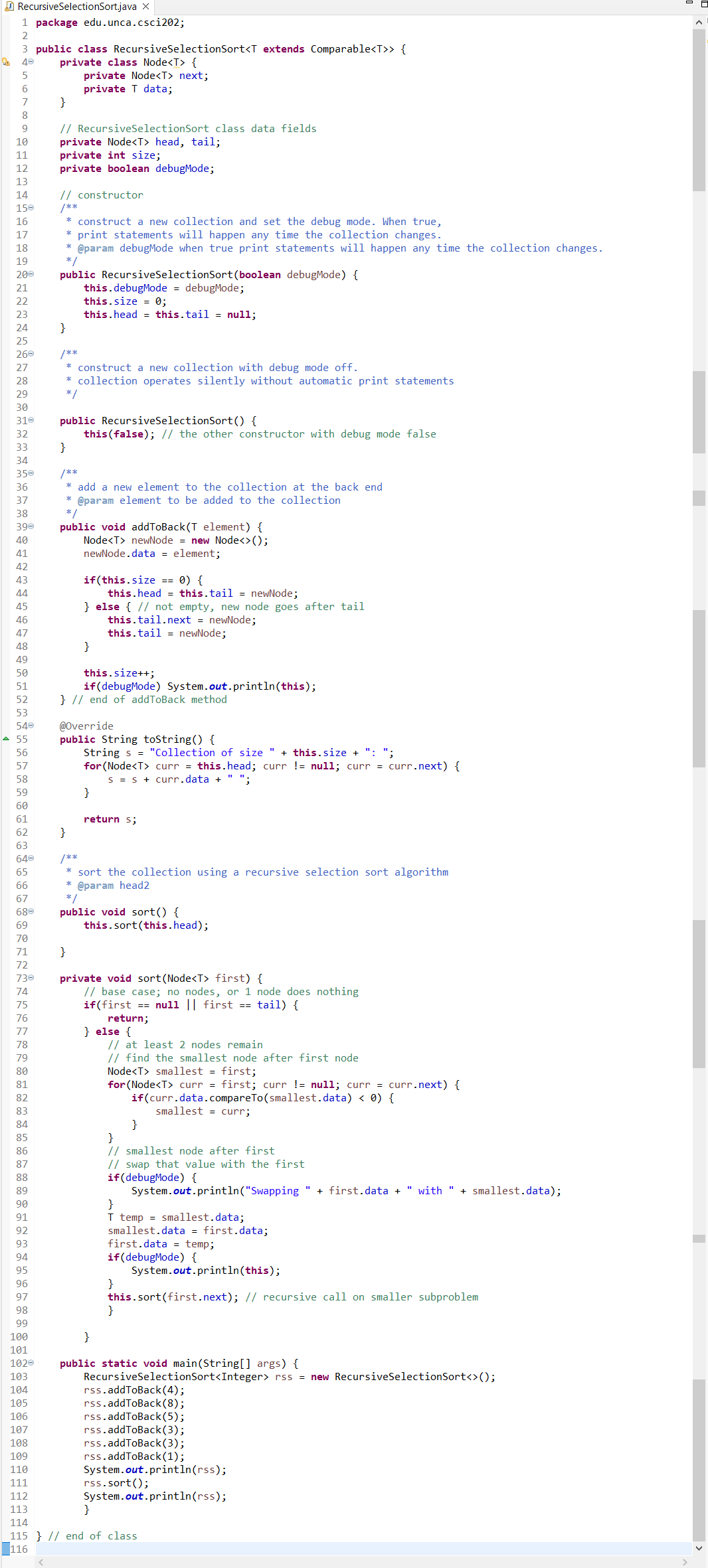 Solved Java foundations. recursiveseselectionsort class | Chegg.com