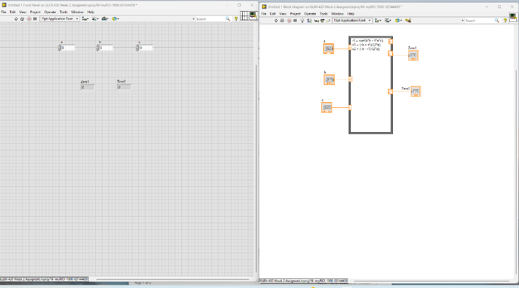 Solved Create A Vi In Labview That Takes In Three Numerical 