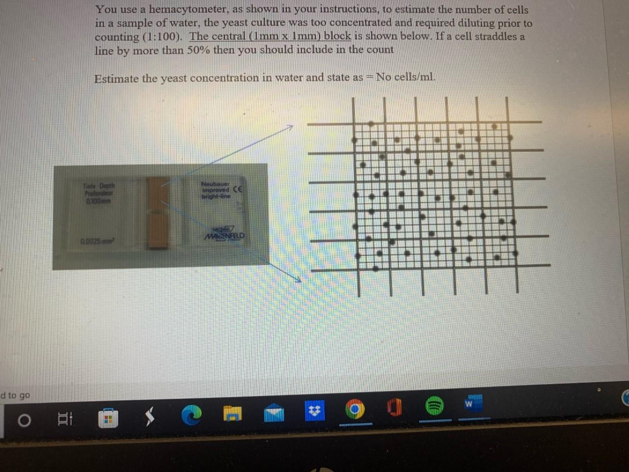 You use a hemacytometer, as shown in your | Chegg.com