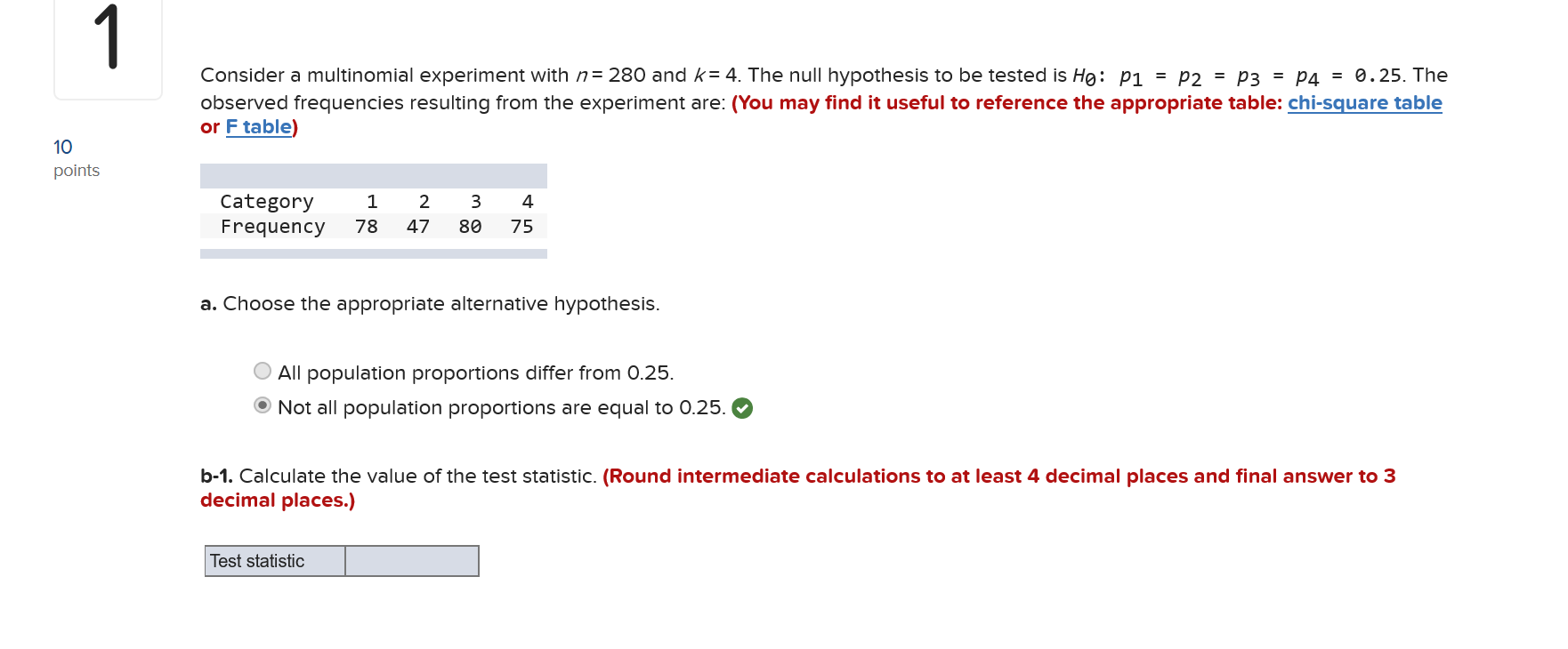 Solved Consider a multinomial experiment with n= 280 and k= | Chegg.com