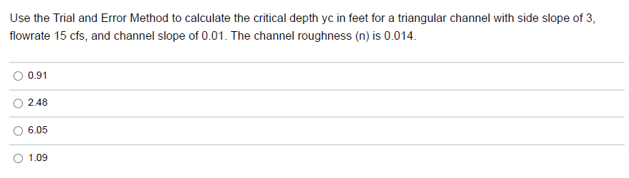 Solved Use the Trial and Error Method to calculate the | Chegg.com