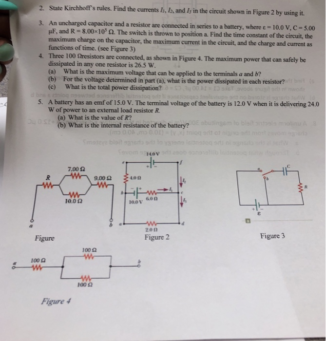 Solved 2. State Kirchhoff's rules. Find the currents /i. ls, | Chegg.com