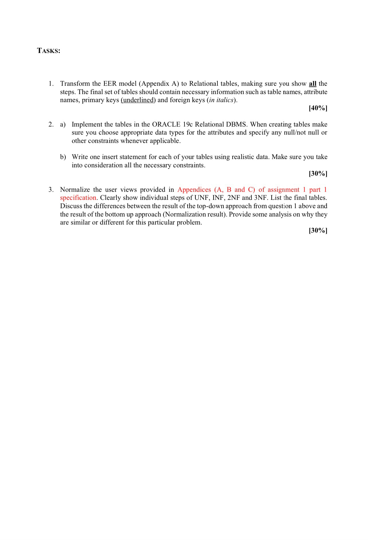 Solved 1. Transform the EER model (Appendix A) to Relational | Chegg.com