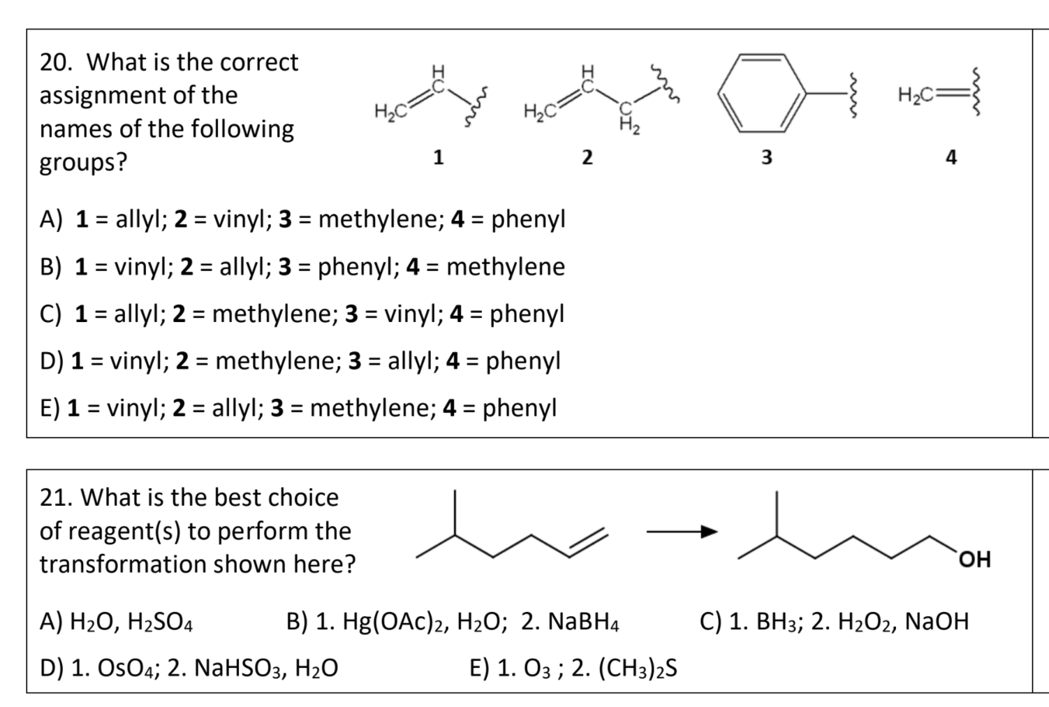 Vinyl Vs Allyl Groups