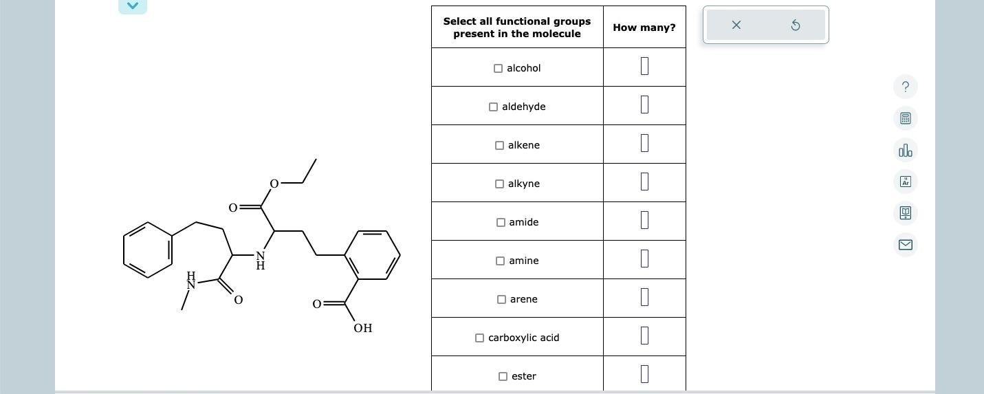 Solved Examine the molecule below. Check the box next to | Chegg.com