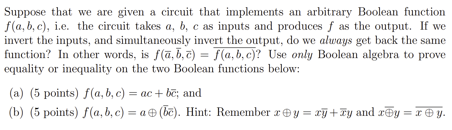 Solved Suppose that we are given a circuit that implements | Chegg.com