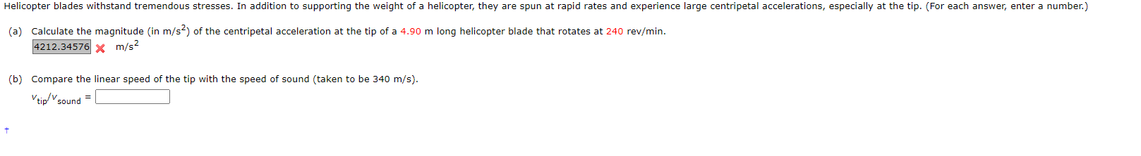Solved (a) Calculate the magnitude (in m/s2 ) of the | Chegg.com
