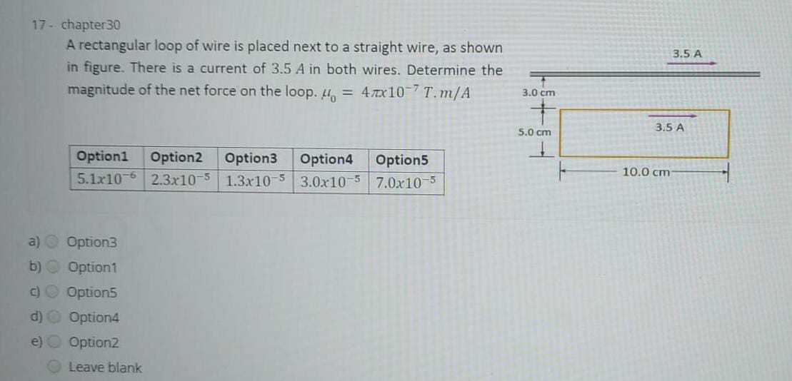 Solved 17. chapter 30 A rectangular loop of wire is placed | Chegg.com