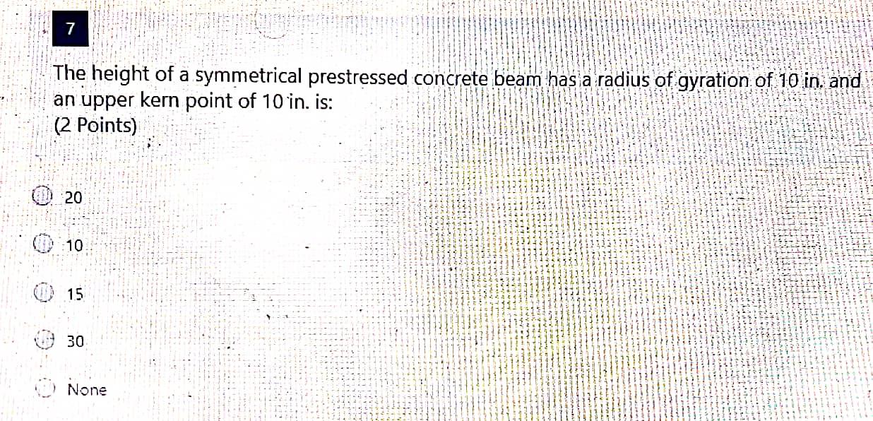 Solved 7 The height of a symmetrical prestressed concrete | Chegg.com