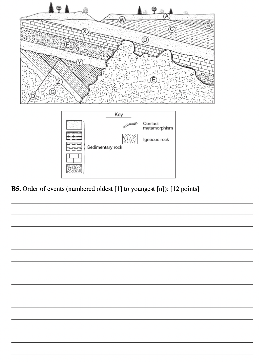 Solved B4. Order of events (numbered oldest [1] to youngest | Chegg.com