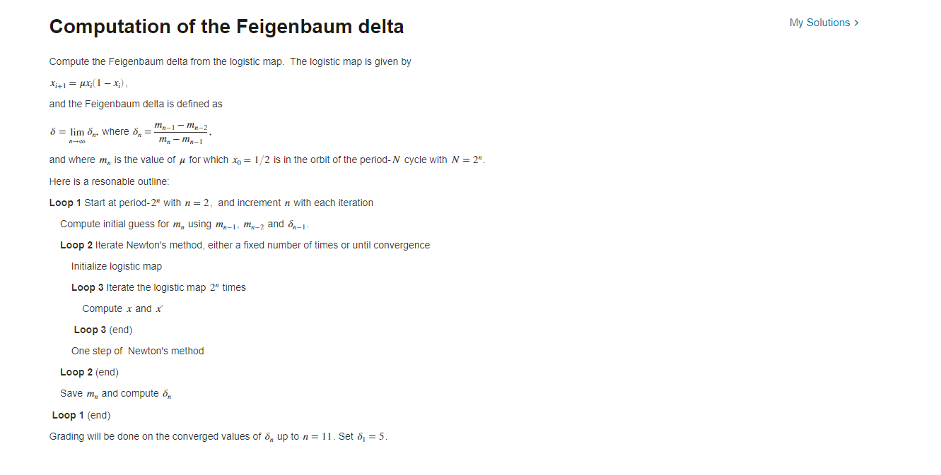 Solved Script Save 1 % Compute the Feigenbaum delta 2% Store | Chegg.com