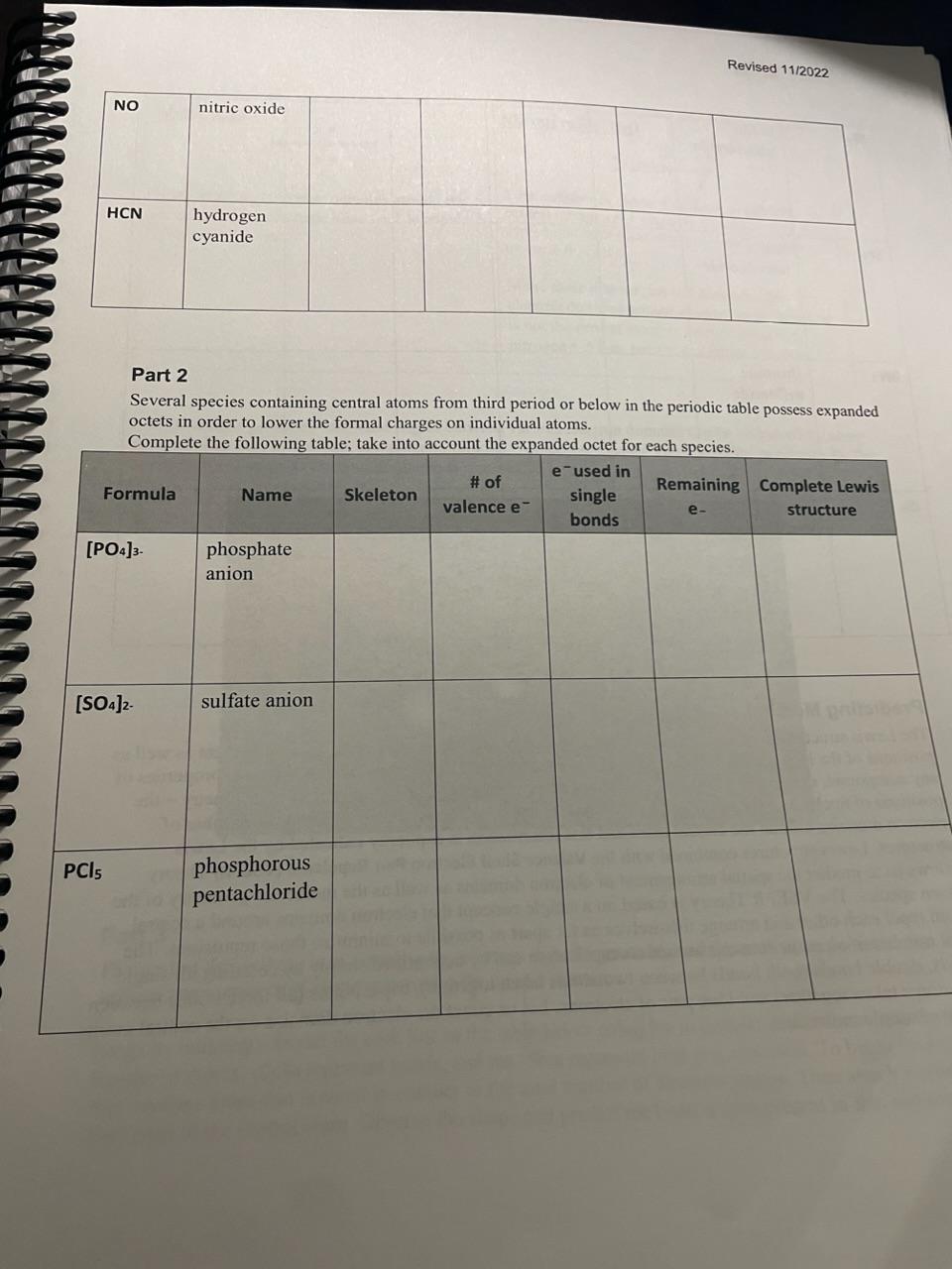 Predicting Molecular Geometry The Lewis structures | Chegg.com