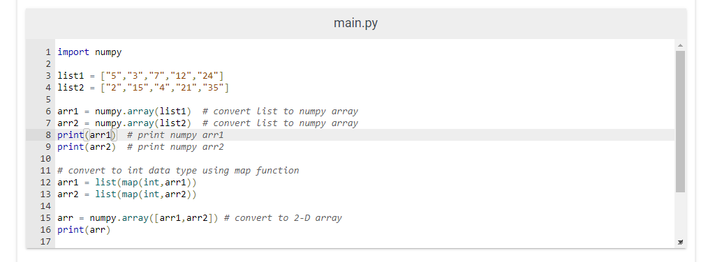Solved Write a program that converts the given two 'lists' | Chegg.com