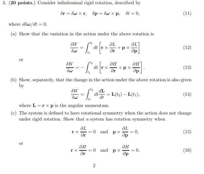 3. (20 points.) Consider infinitesimal rigid | Chegg.com