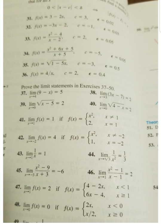 Solved rIOve the limit statements in E 37. lim (9 x)-s 16 25 | Chegg.com