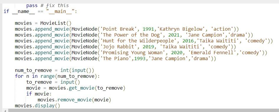 Solved In this lab, you are provided with a MovieNode class, | Chegg.com