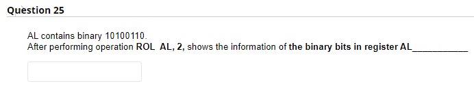 Solved AL contains binary 10101010. After performing | Chegg.com