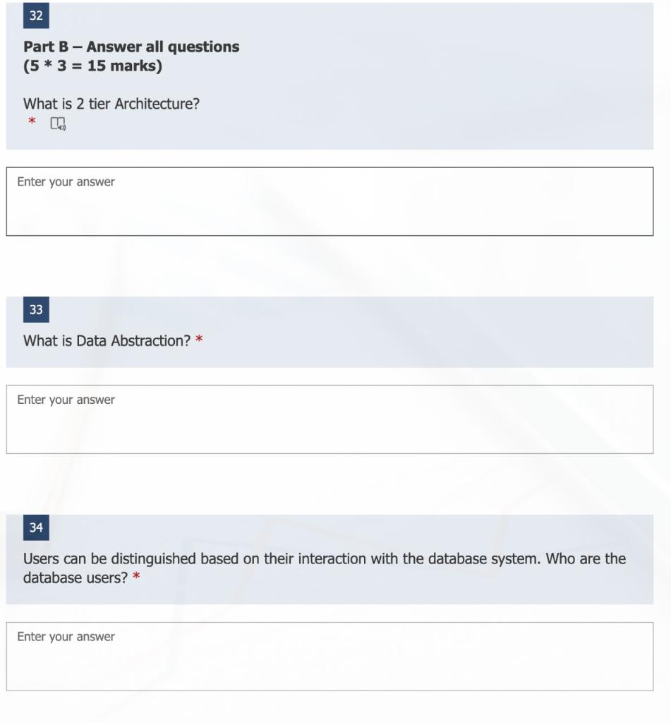 Solved 32 Part B - Answer all questions (5 * 3 = 15 marks) | Chegg.com