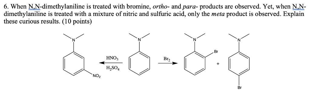 Solved 6. When N,N-dimethylaniline is treated with bromine, | Chegg.com
