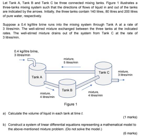 Solved Let Tank A, Tank B and Tank C be three connected | Chegg.com