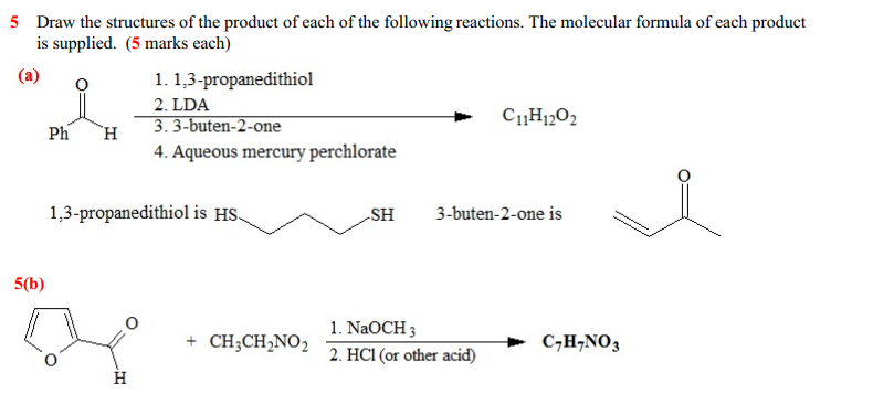 Solved 5 Draw the structures of the product of each of the | Chegg.com