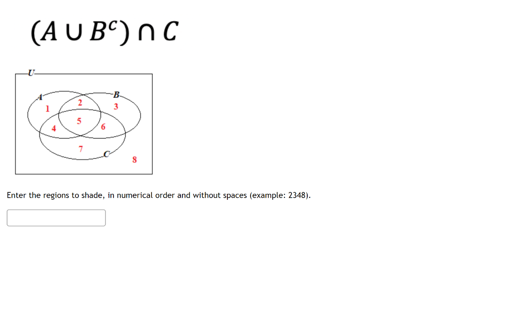 Solved (AUB) nc 2 B 3 5 8 Enter the regions to shade, in | Chegg.com