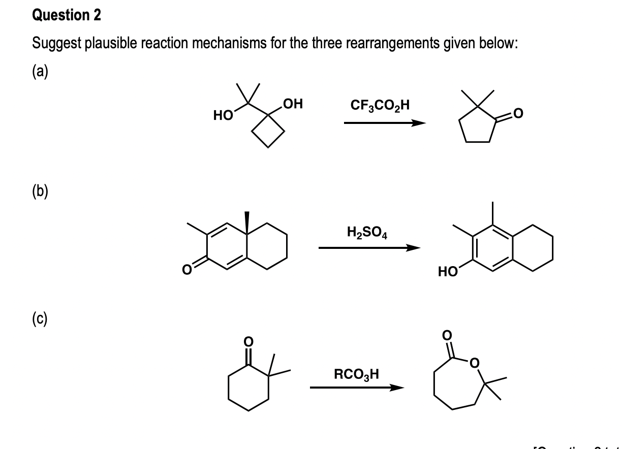 Solved Suggest plausible reaction mechanisms for the three | Chegg.com