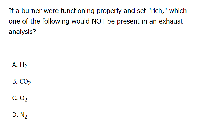 Solved If a burner were functioning properly and set "rich," | Chegg.com