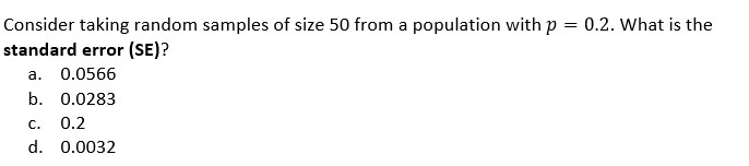 Solved Consider taking random samples of size 50 from a | Chegg.com