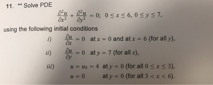 Solved 11. **Solve PDE 02u 02u using the following initial | Chegg.com