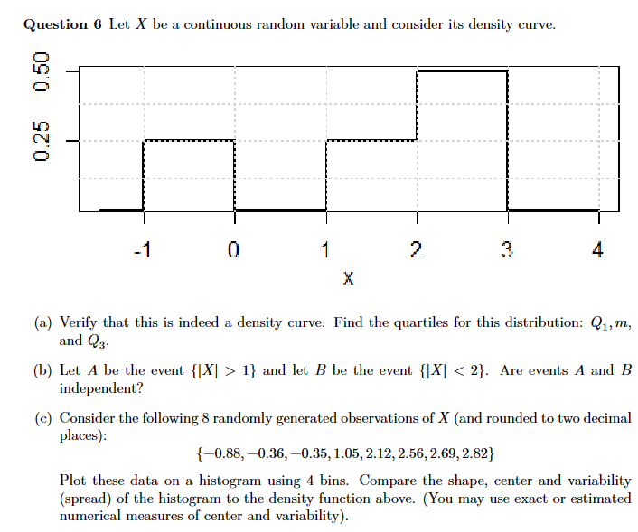Question 6 Let X be a continuous random variable and | Chegg.com