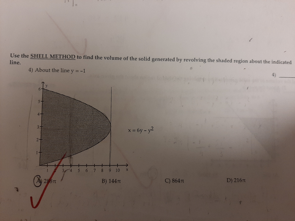 Solved Use the shell method to find the volume of the solid | Chegg.com
