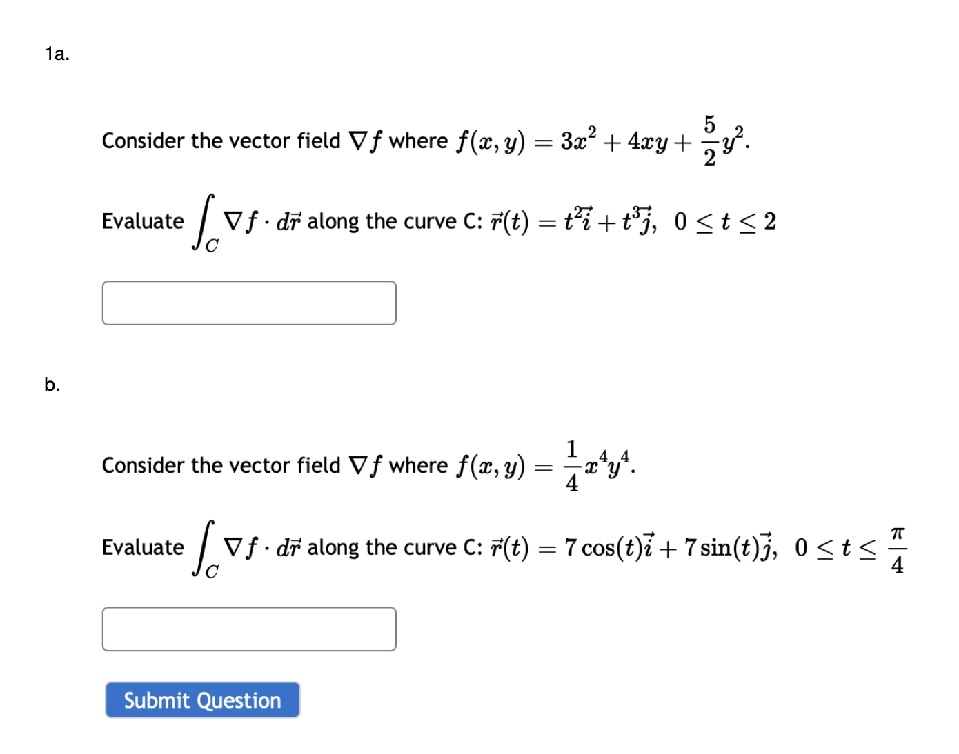 Solved 1a.Consider the vector field gradf where | Chegg.com