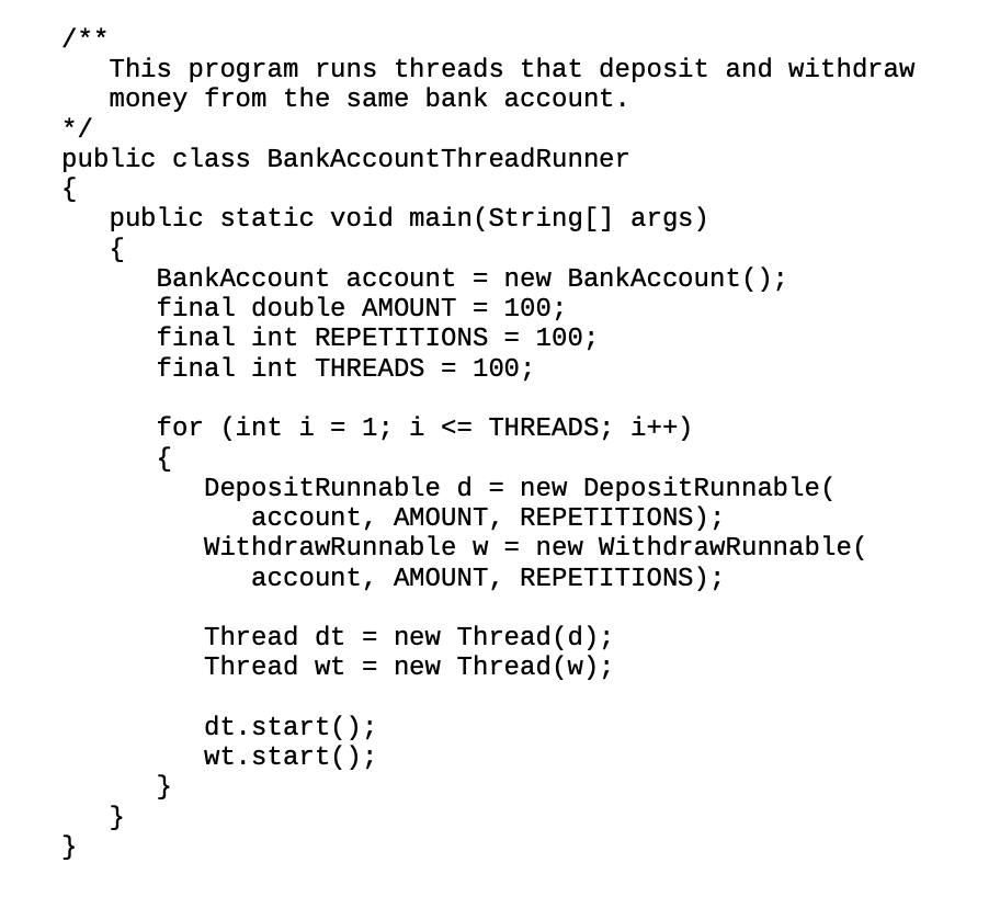 Solved Java Programming Add a condition to the deposit | Chegg.com
