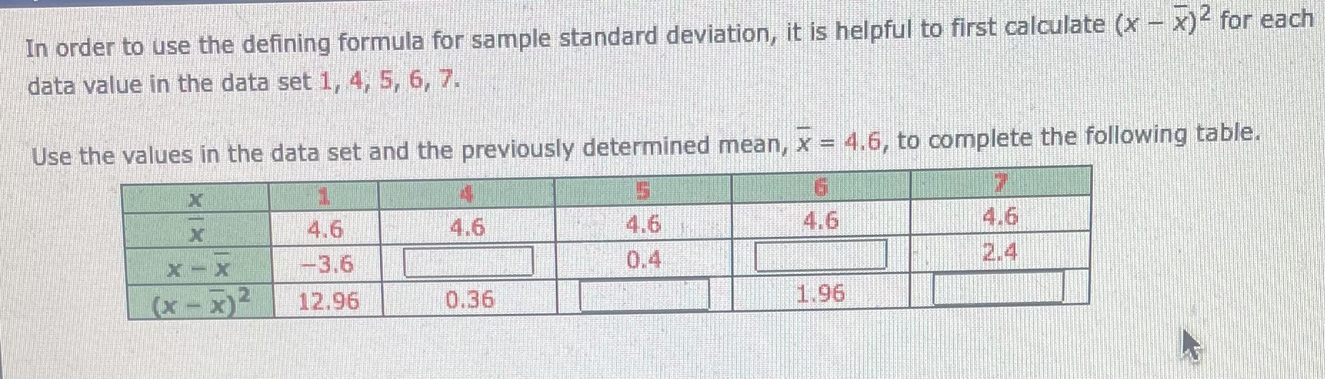 Solved In order to use the defining formula for sample | Chegg.com