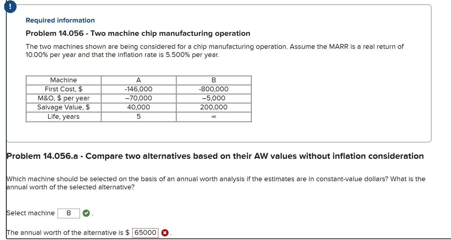 Solved Required informationProblem 14.056 - ﻿Two machine | Chegg.com