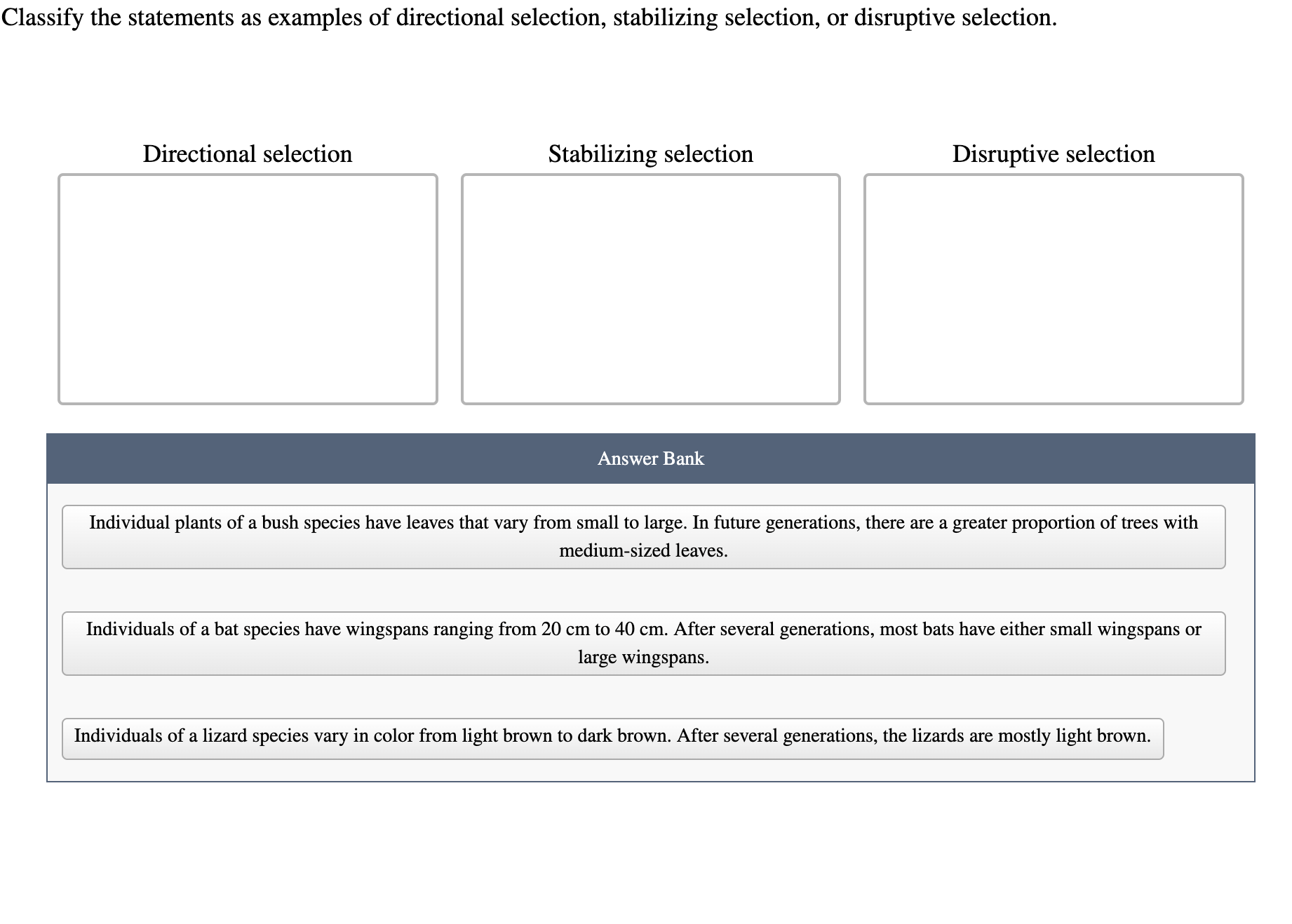 Solved Classify the statements as examples of directional | Chegg.com