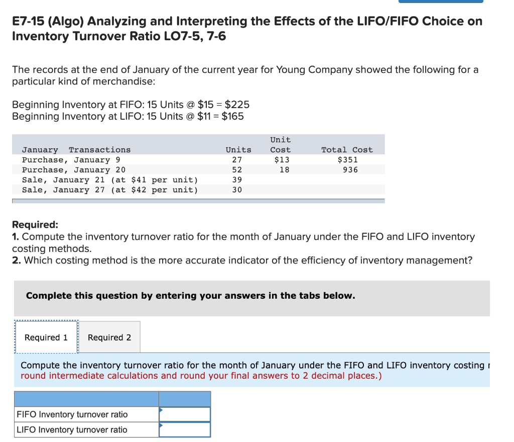 Solved E7-15 (Algo) Analyzing and Interpreting the Effects | Chegg.com