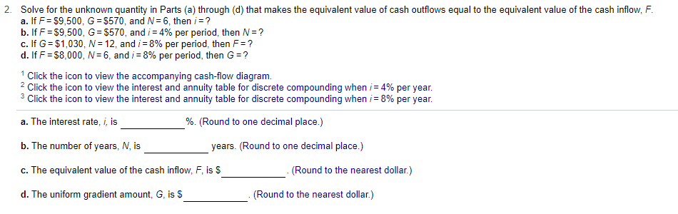 Solved 2. Solve for the unknown quantity in Parts (a) | Chegg.com