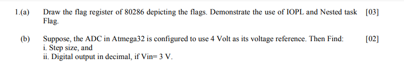 Solved 1.(a) Draw the flag register of 80286 depicting the | Chegg.com