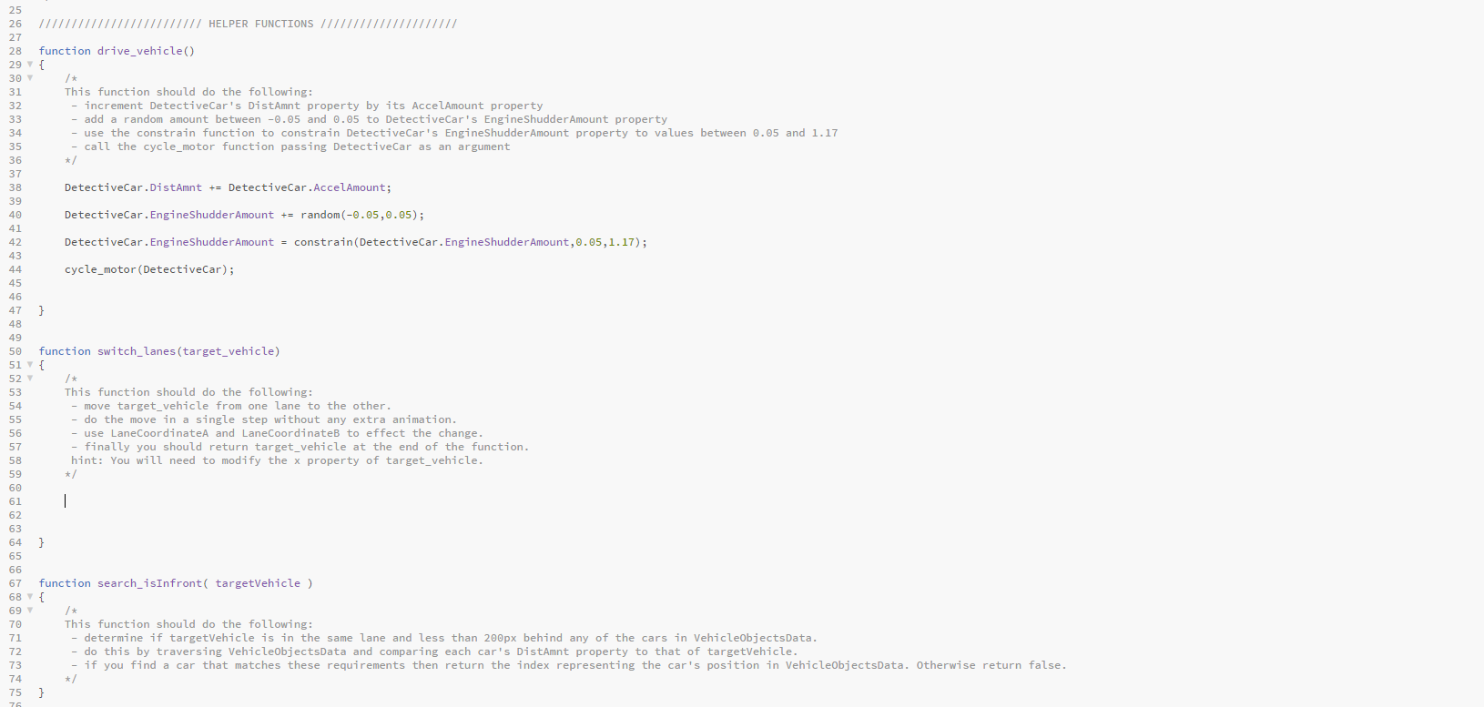 25 26 T HELPER FUNCTIONS /// 27 28 function | Chegg.com
