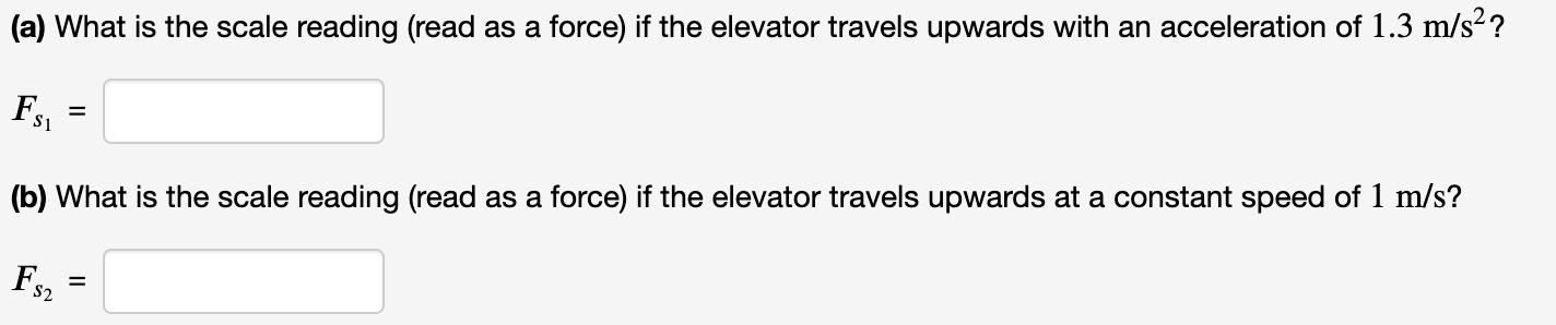 Solved (a) What is the scale reading (read as a force) if | Chegg.com