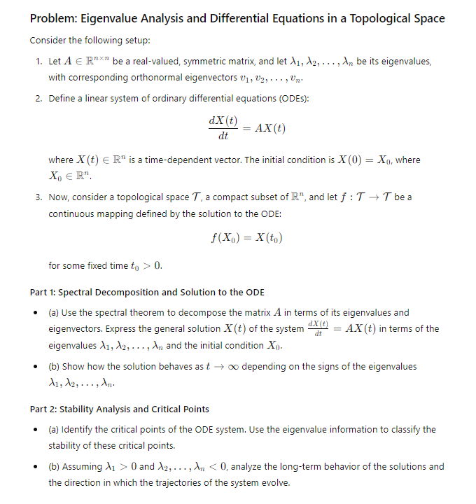 Solved Problem: Eigenvalue Analysis and Differential | Chegg.com